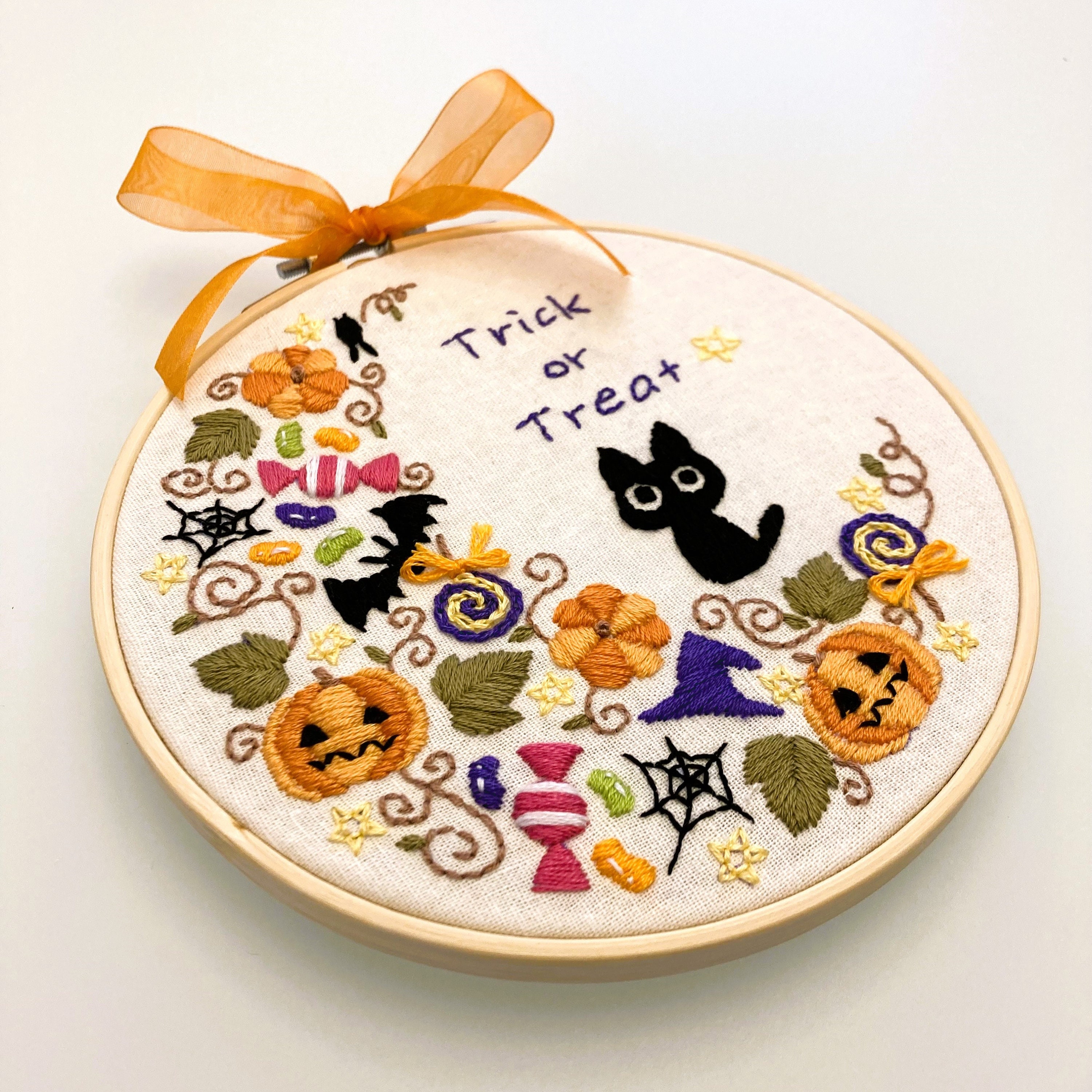 PDF Embroidery Pattern/ Halloween Cat/ Easy Embroidery - Etsy