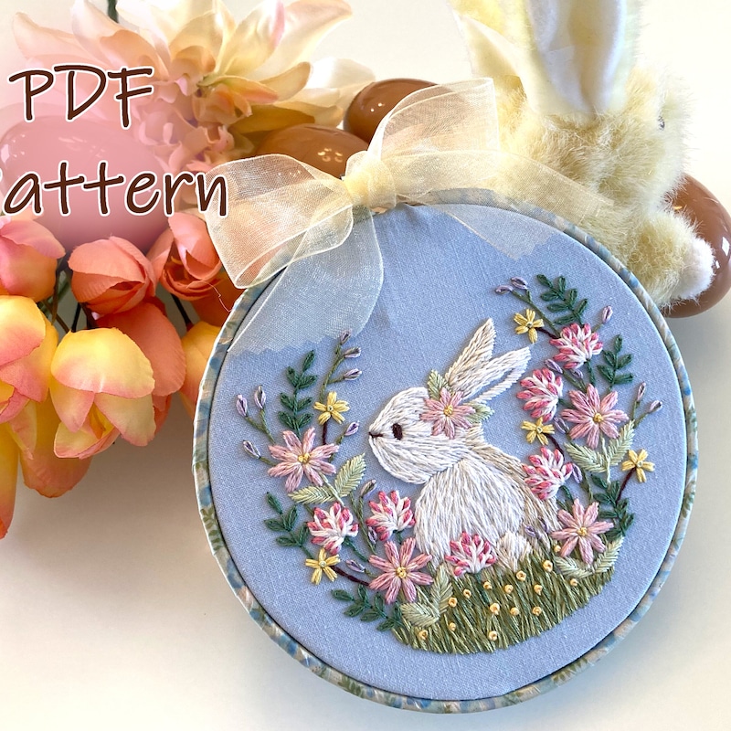 Bunny Embroidery Pattern - Etsy