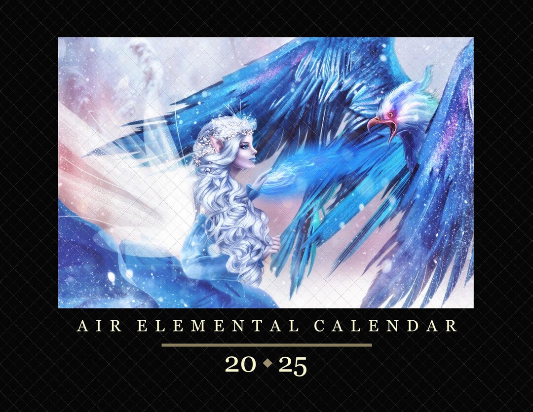 2025 Air Elemental Calendar Wind Elemental 12 Months Pagan Calendar - Etsy