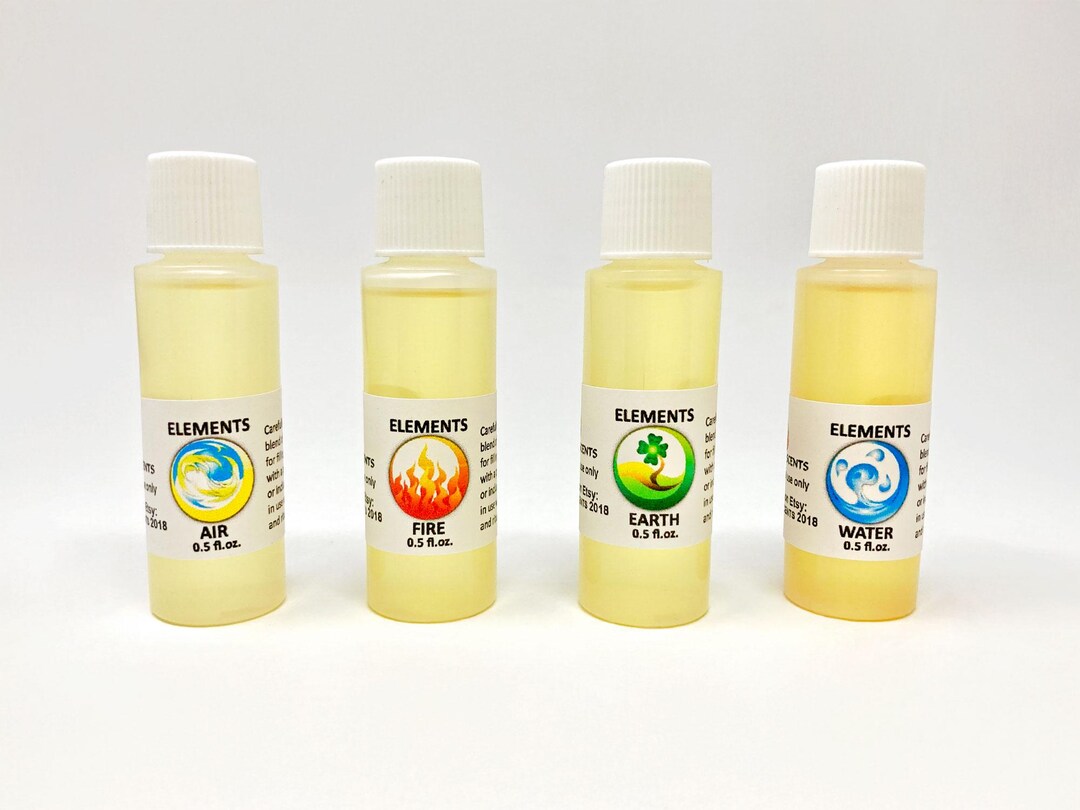 Elemental Oil Set. Fire, Air, Water, Earth. Four Bottles Each 0.5 Oz ...