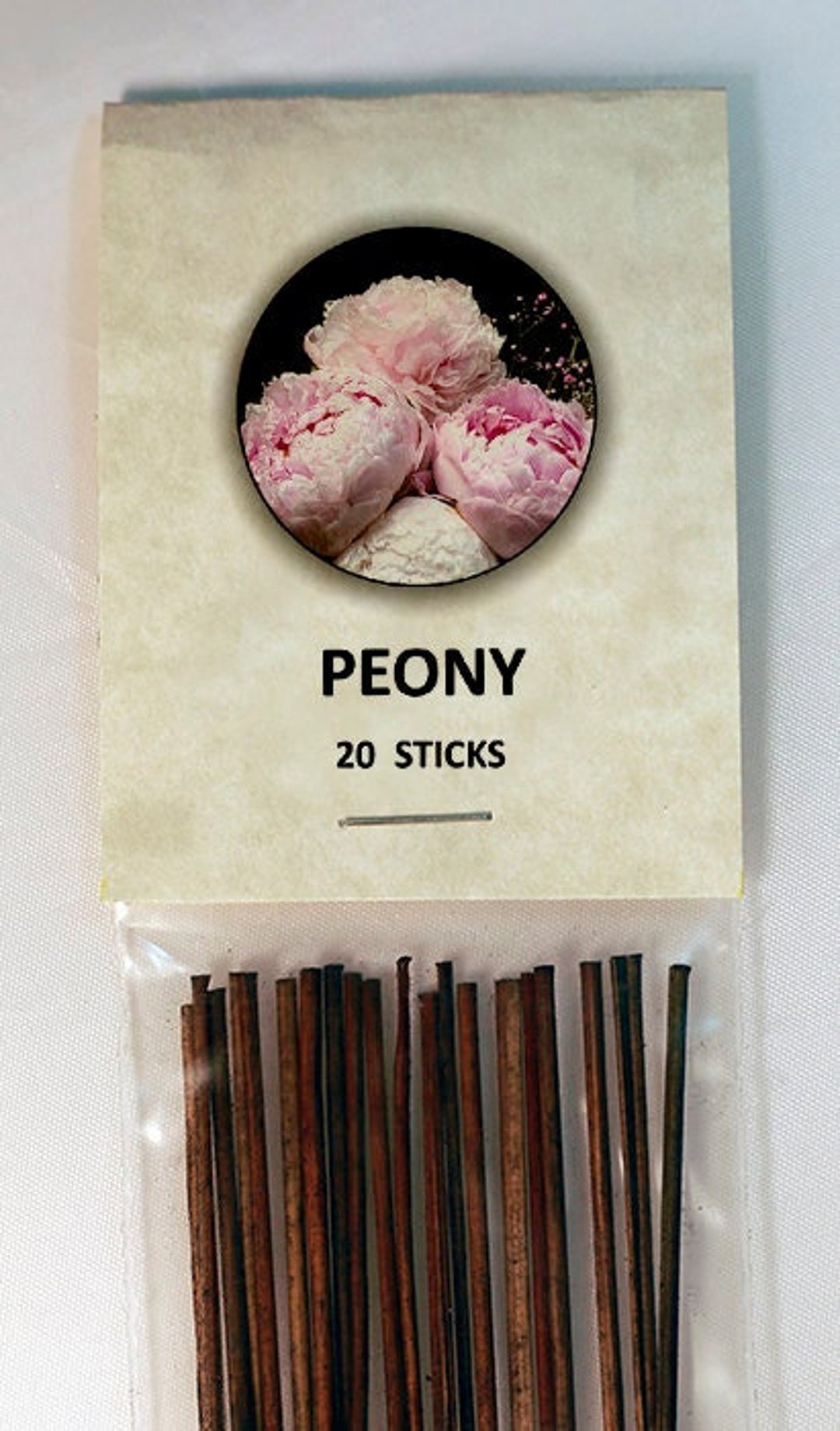 Peony, 10.5" Charcoal Incense Sticks, 20 Pack - Etsy