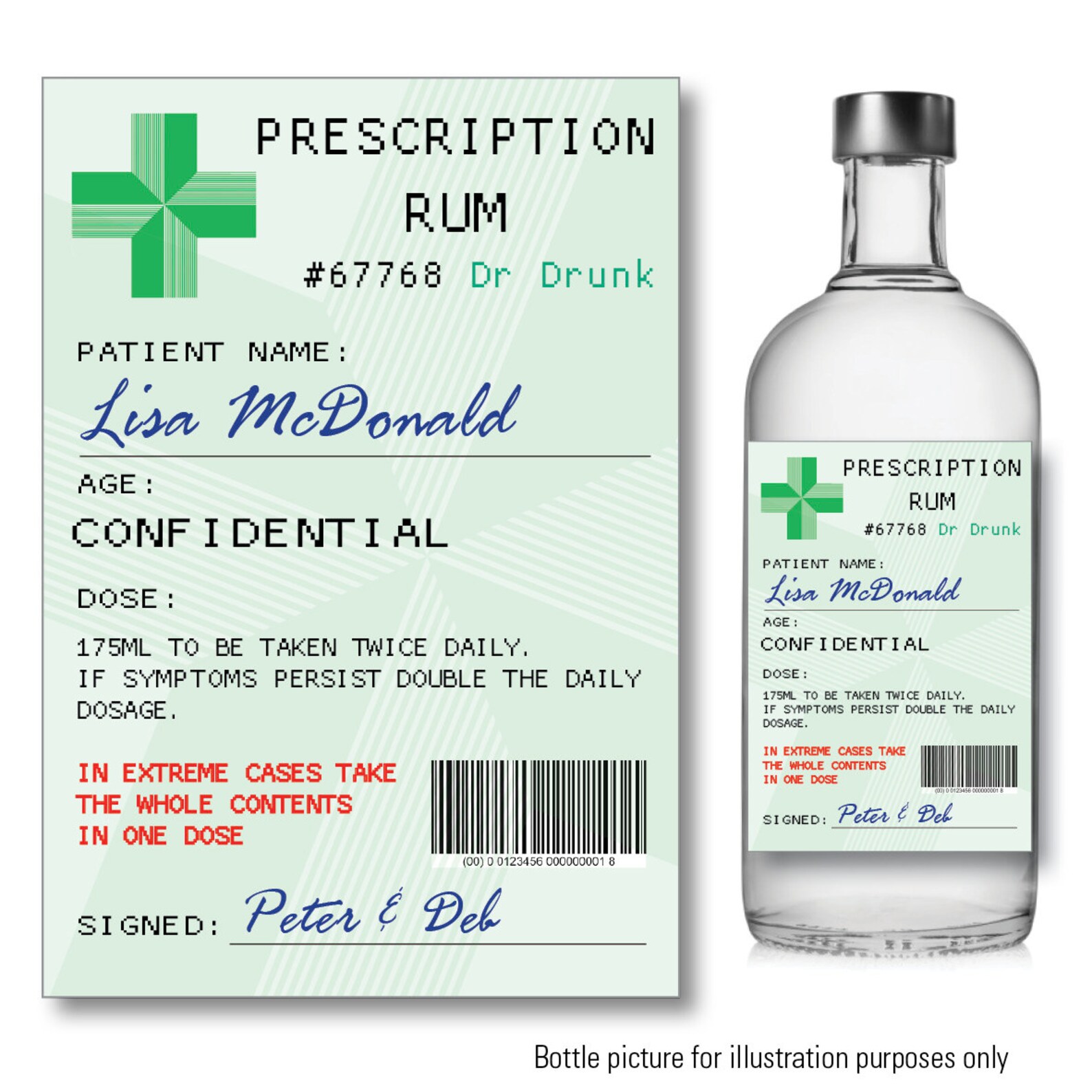 Various Novelty Prescription VODKA WINE GIN Alcohol Bottle - Etsy UK