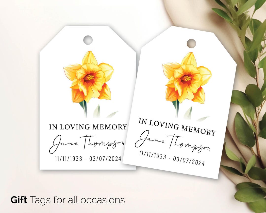 Personalised Gift Tag Memorial Candle Favour Tag, in Loving Memory ...