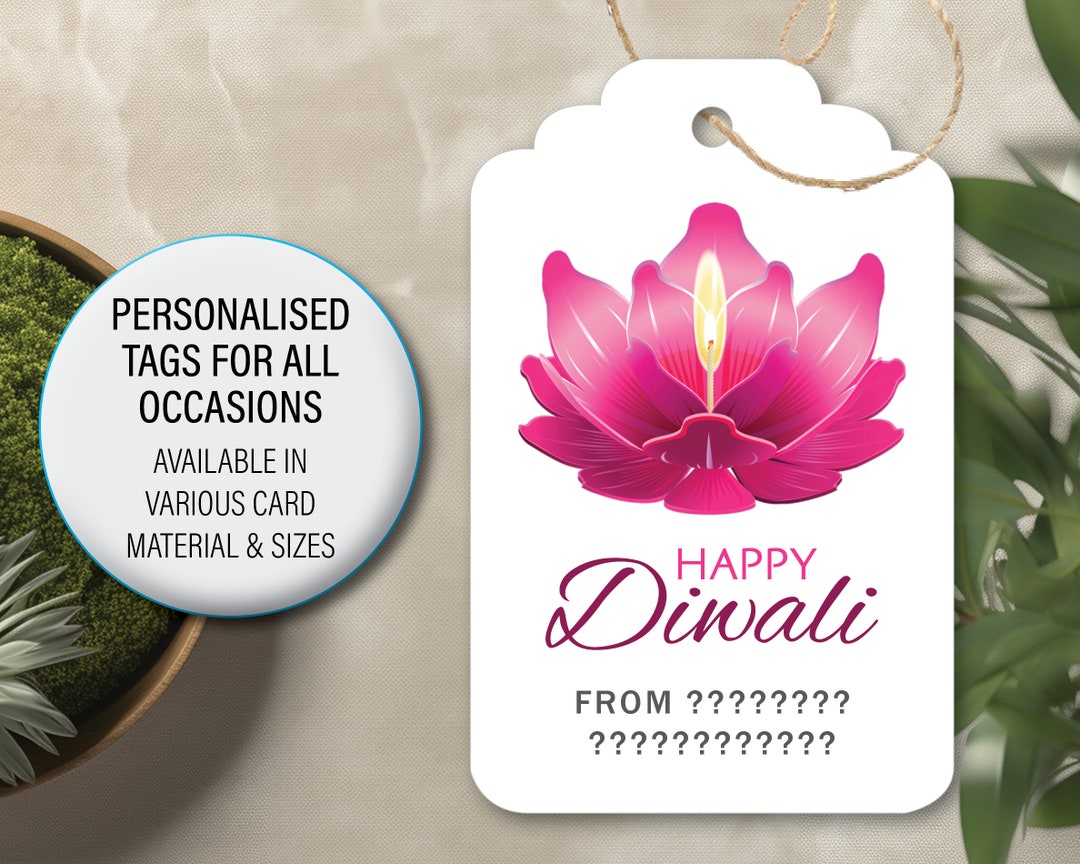 Personalised Diwali Gift Tags Kids Gift Bag Celebration Custom ...