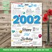 21st 2002 Personalised Birthday Poster Print Present Gift Idea - Etsy