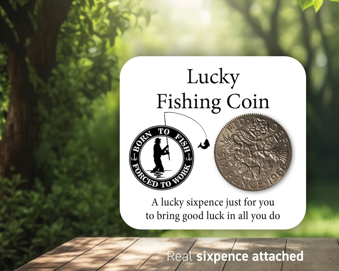 Christmas Gift for Men Fishing - Lucky Sixpence Coin - Fisherman Gift ...