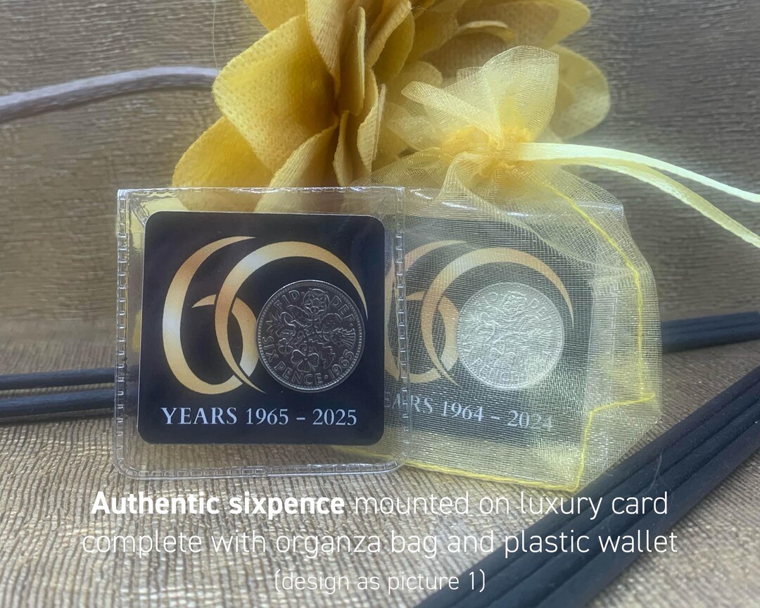 60th 1965 Personalised Gift Coin Lucky Sixpence Coin Birthday Present ...