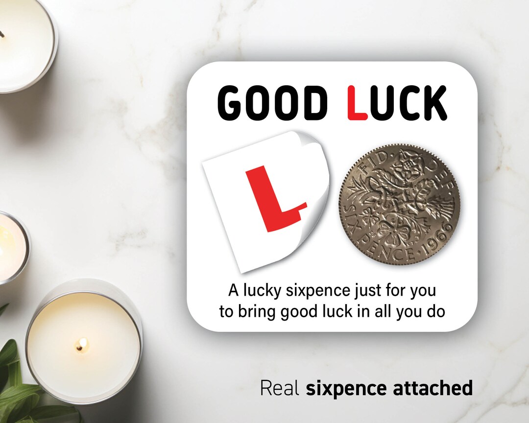 Learner Driver Gift - Lucky Sixpence Coin - Good Luck Driving Test - L ...