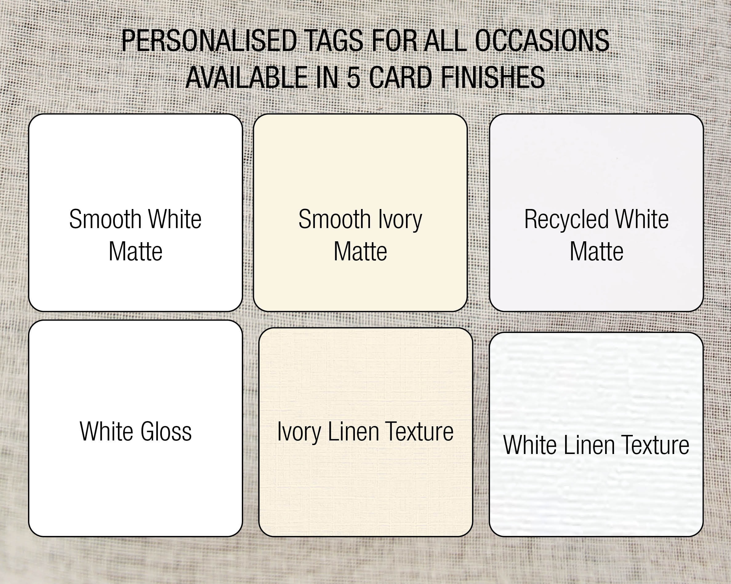 DOUBLE Sided Custom Personalised Swing Hang Tags, Add Your Own Logo or ...