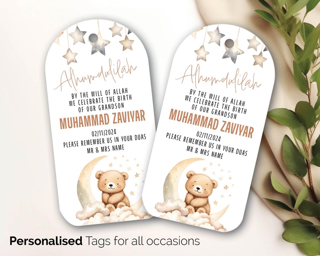 18 Personalised Celebrating the Arrival Baby Shower Gift Tags ...