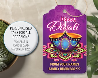 Personalised Diwali Gift Tags Kids Gift Bag Indian Festival of Lights ...