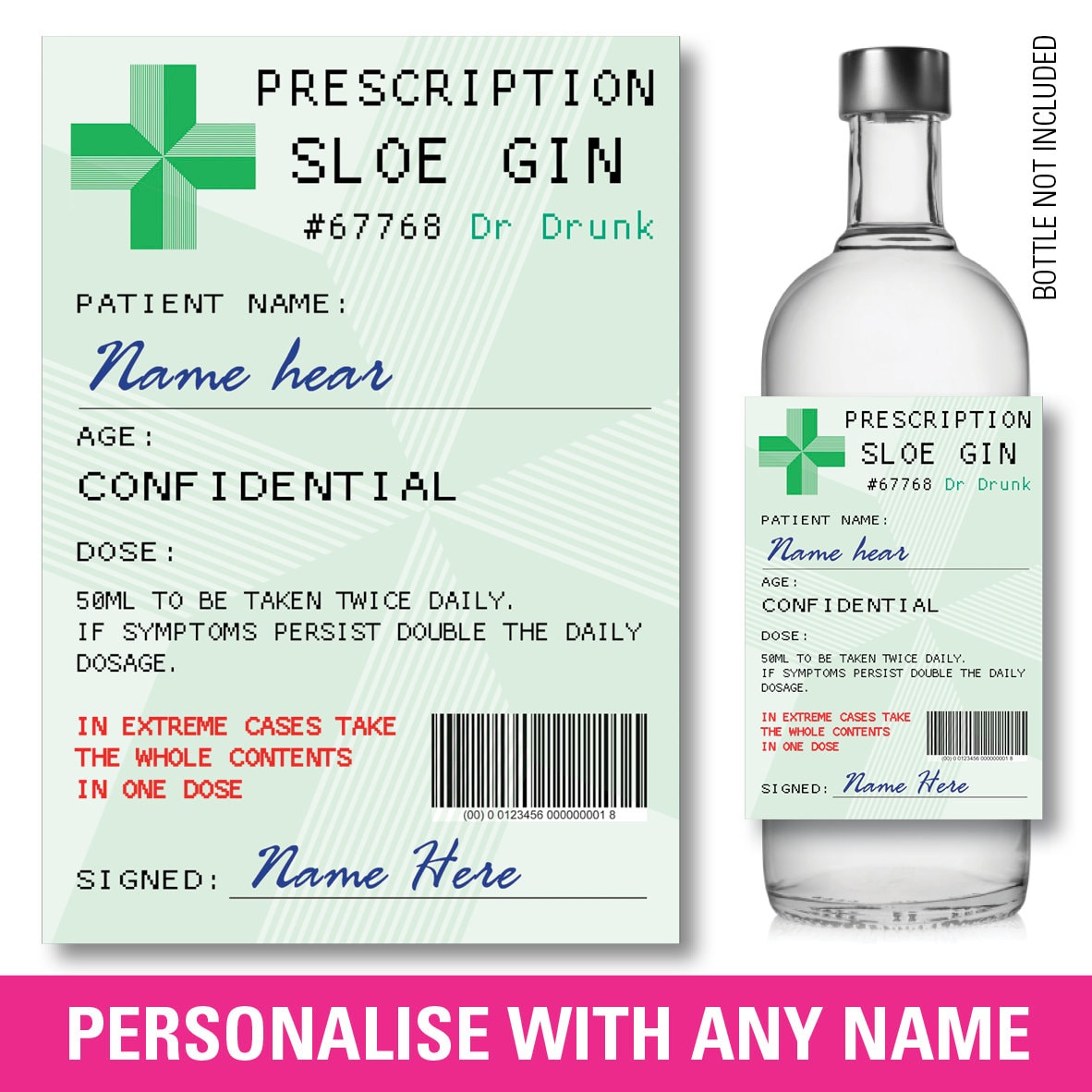 Various Novelty Prescription VODKA WINE GIN Alcohol Bottle - Etsy UK