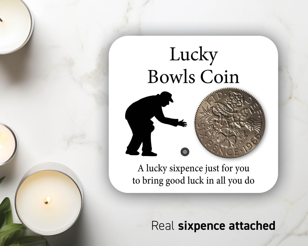 Gift for Men Bowls - Lucky Sixpence Coin - Bowls Gift Birthday Present ...