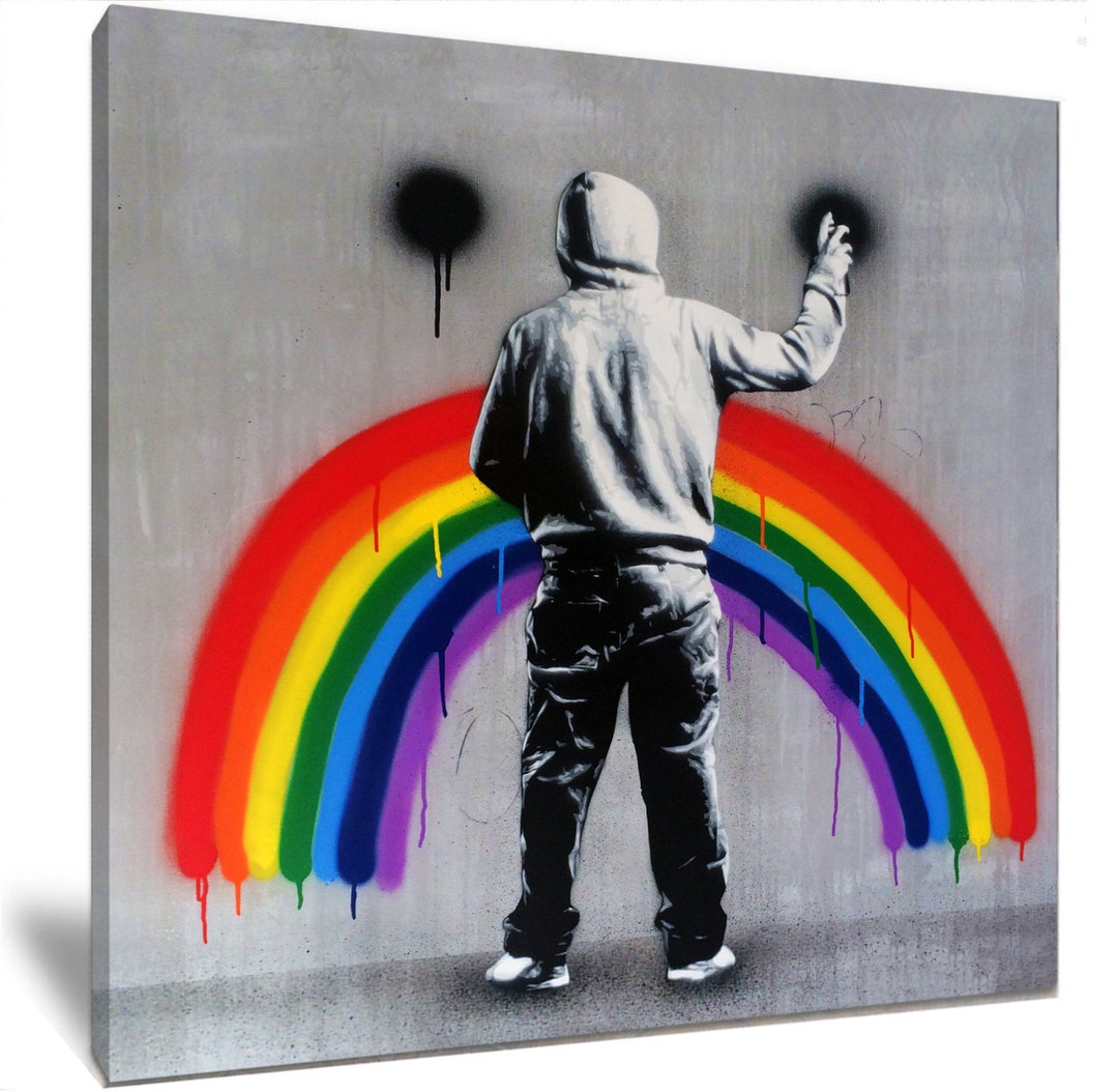 Rainbow Drip Graffiti Art HD Framed Canvas Wall Art Picture - Etsy UK
