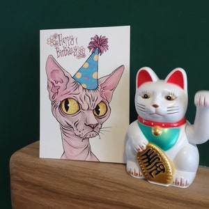 Happy Birthday Grumpy Sphynx Cat Hairless Party Hat Funny - Etsy