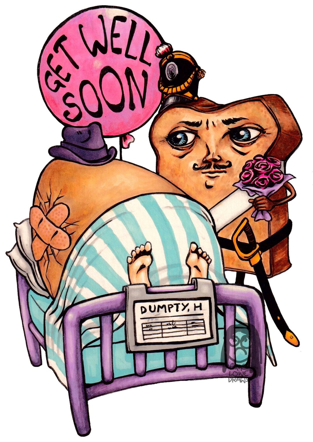 Get Well Soon Humpty Dumpty A5 Card - Etsy