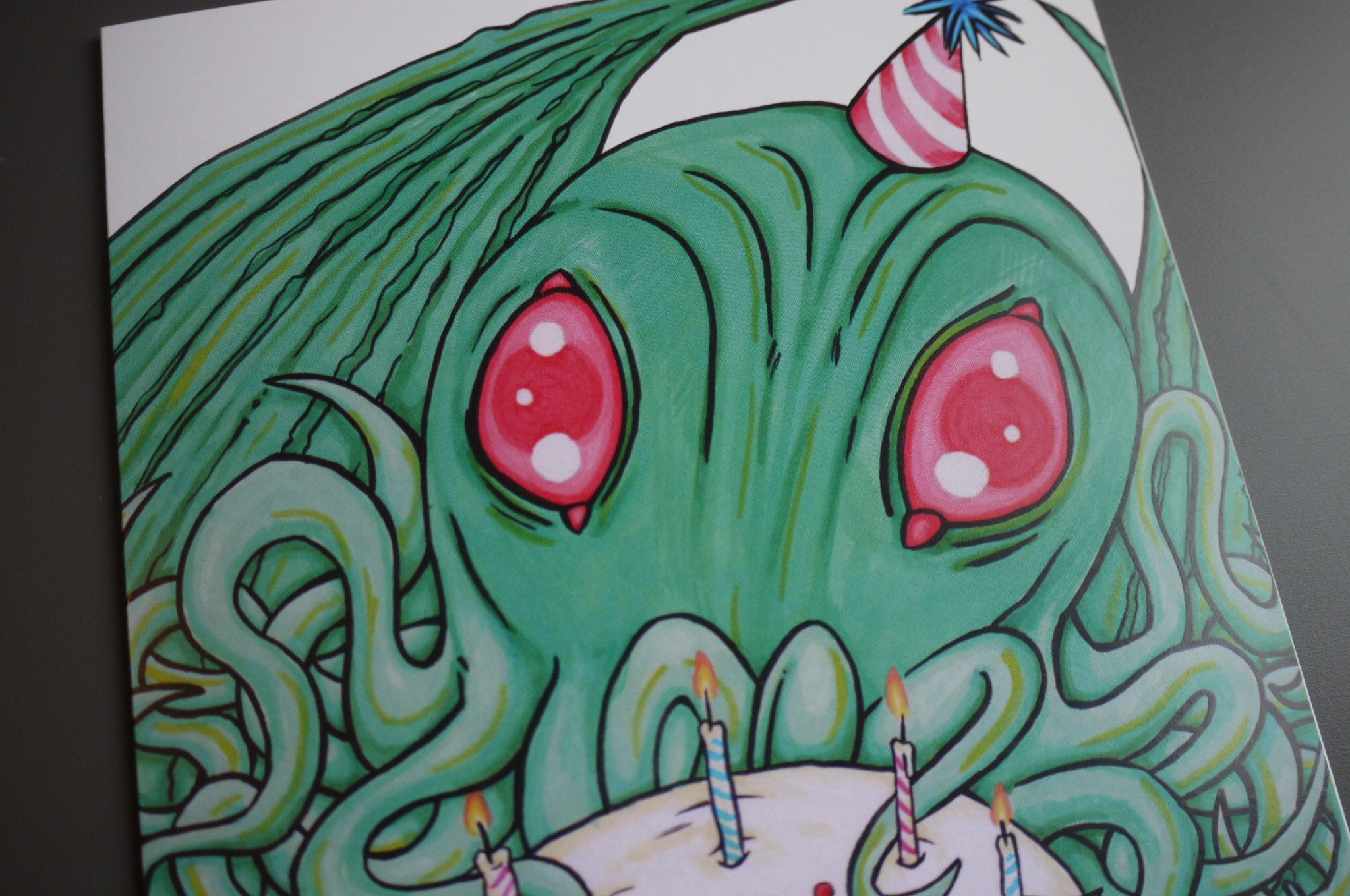 Happy Birthday Cthulhu Cake A5 Card - Etsy