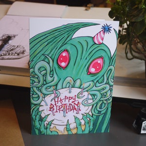 Happy Birthday Cthulhu Cake A5 Card - Etsy