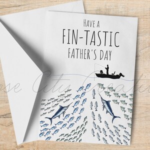 Funny Fishing Father's Day Card, Printable, Have a Fin-tastic Father's ...