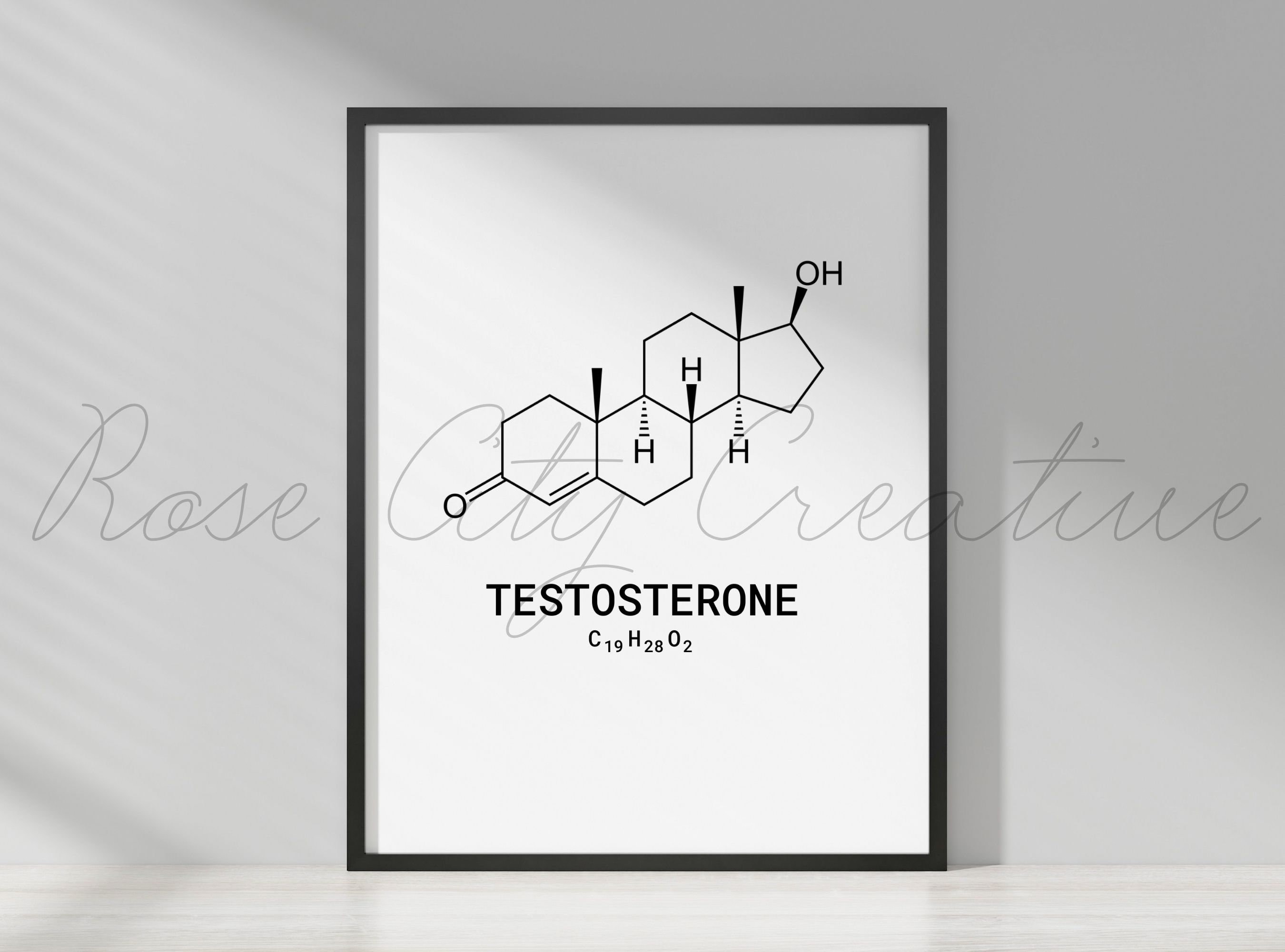Testosterone Molecule, Printable Science Art, Endocrinology, Biology ...