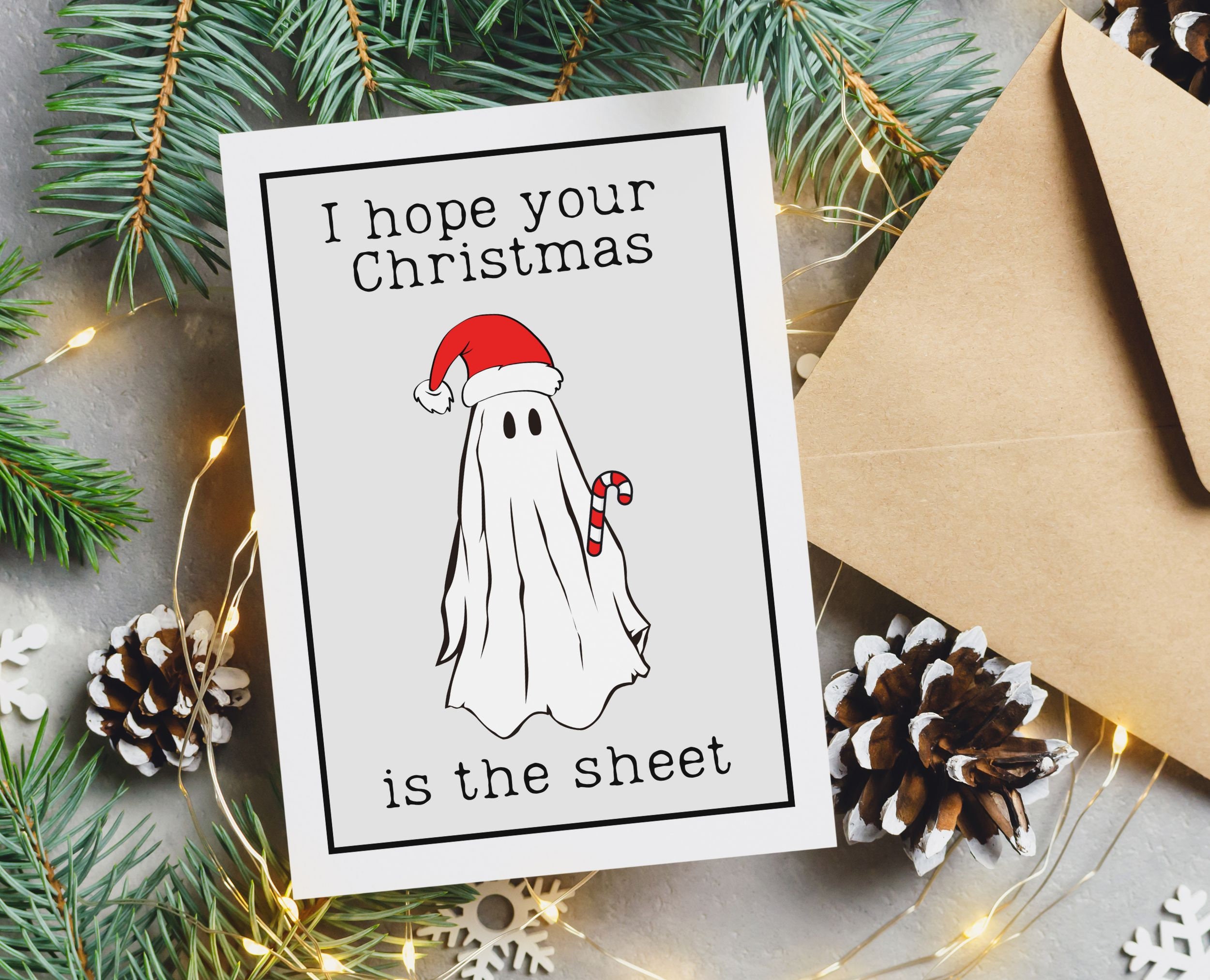 Funny Printable Christmas Card, Cute Pun, Ghost Christmas Card ...