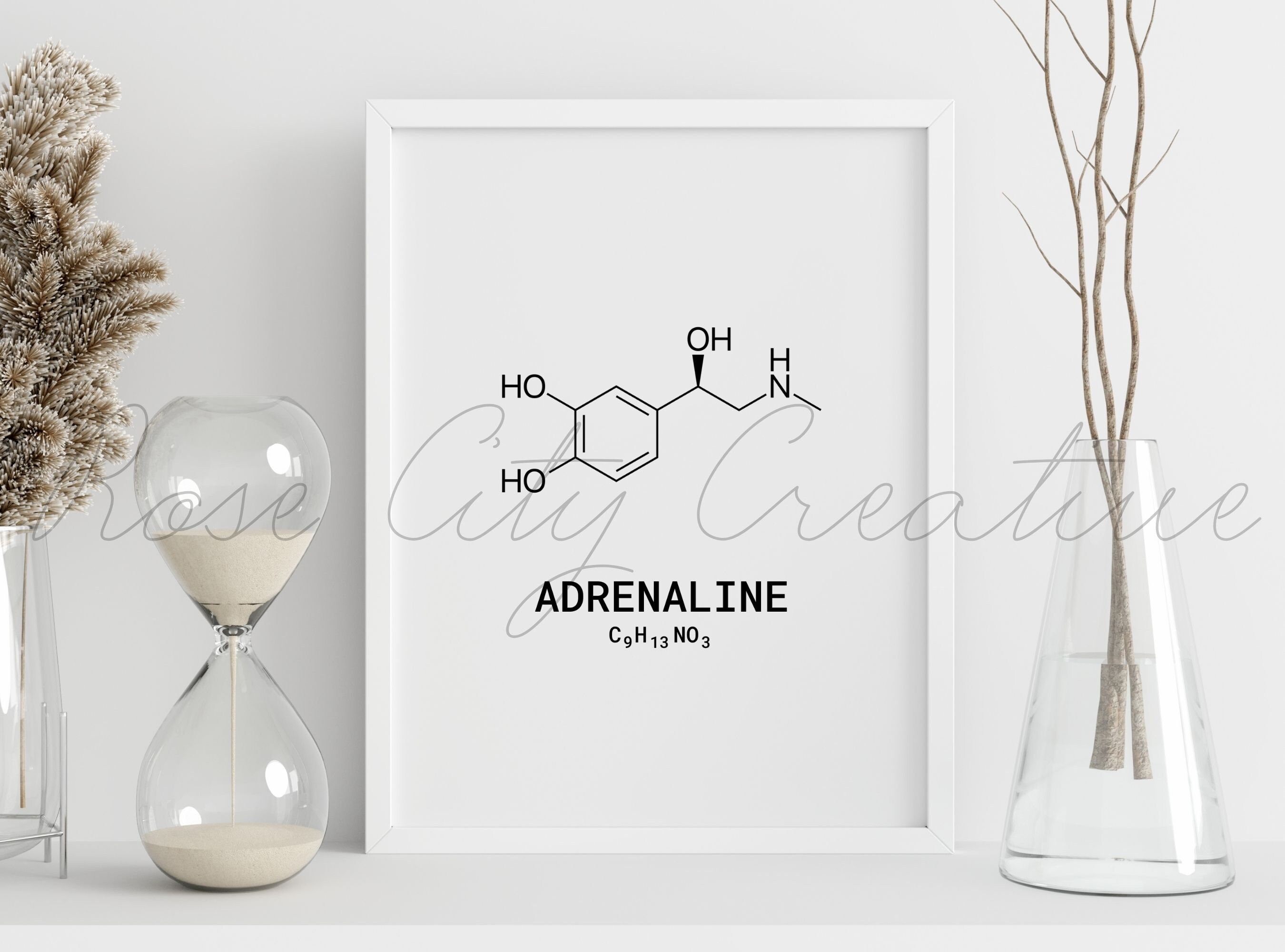 Adrenaline Molecule Printable Art, Adrenaline Molecule, STEM Art ...