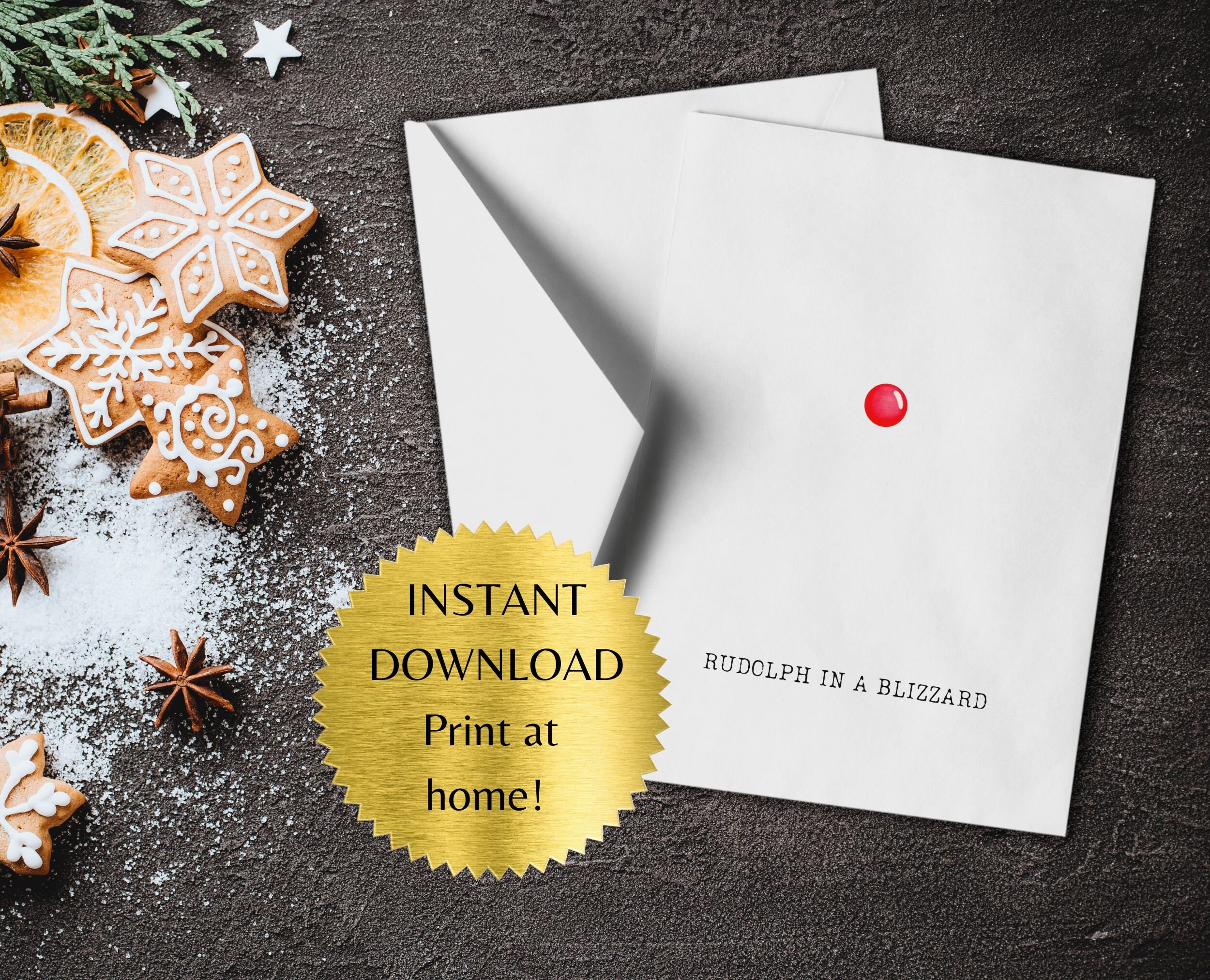 Printable Christmas Card, Funny Christmas Card, Rudolph Card, Card for ...