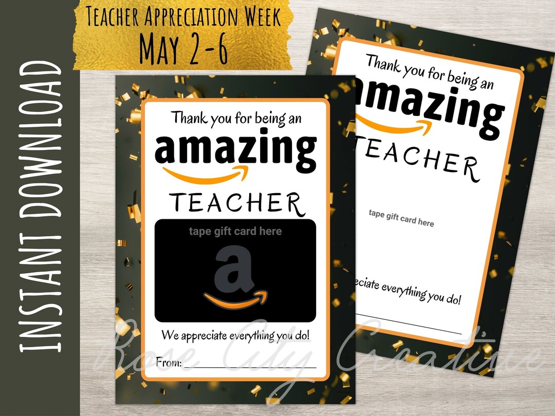 Printable Thank You Gift Card Holder, Teacher Appreciation, School ...