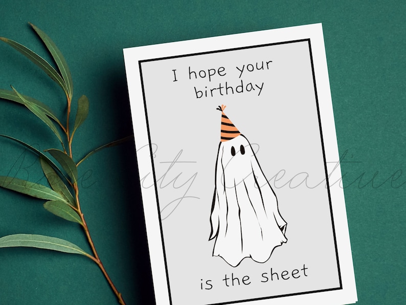 Halloween Funny Birthday Card Printable Funny Ghost Birthday - Etsy