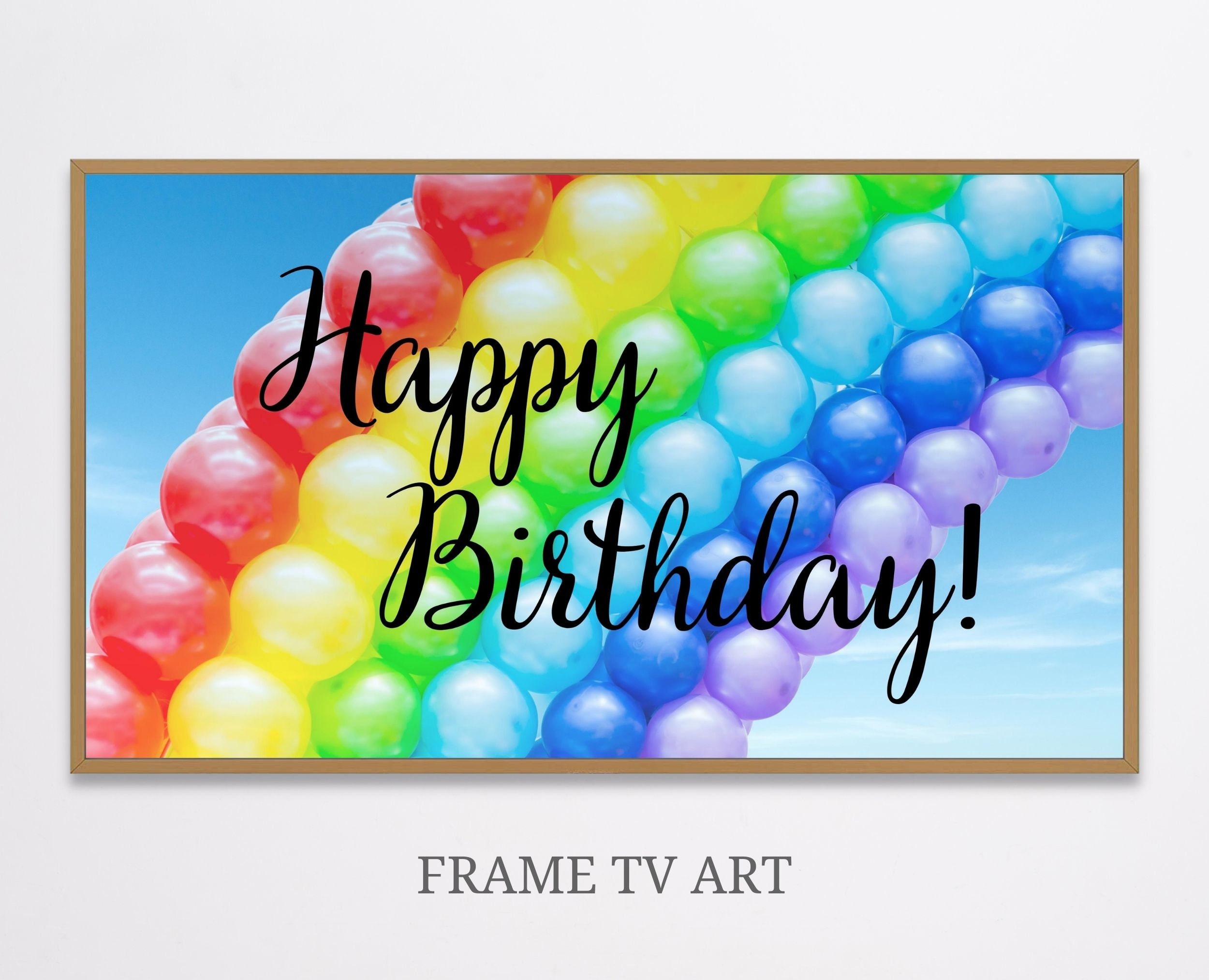 Samsung Frame TV Birthday Art Balloon Arch Rainbow Party - Etsy