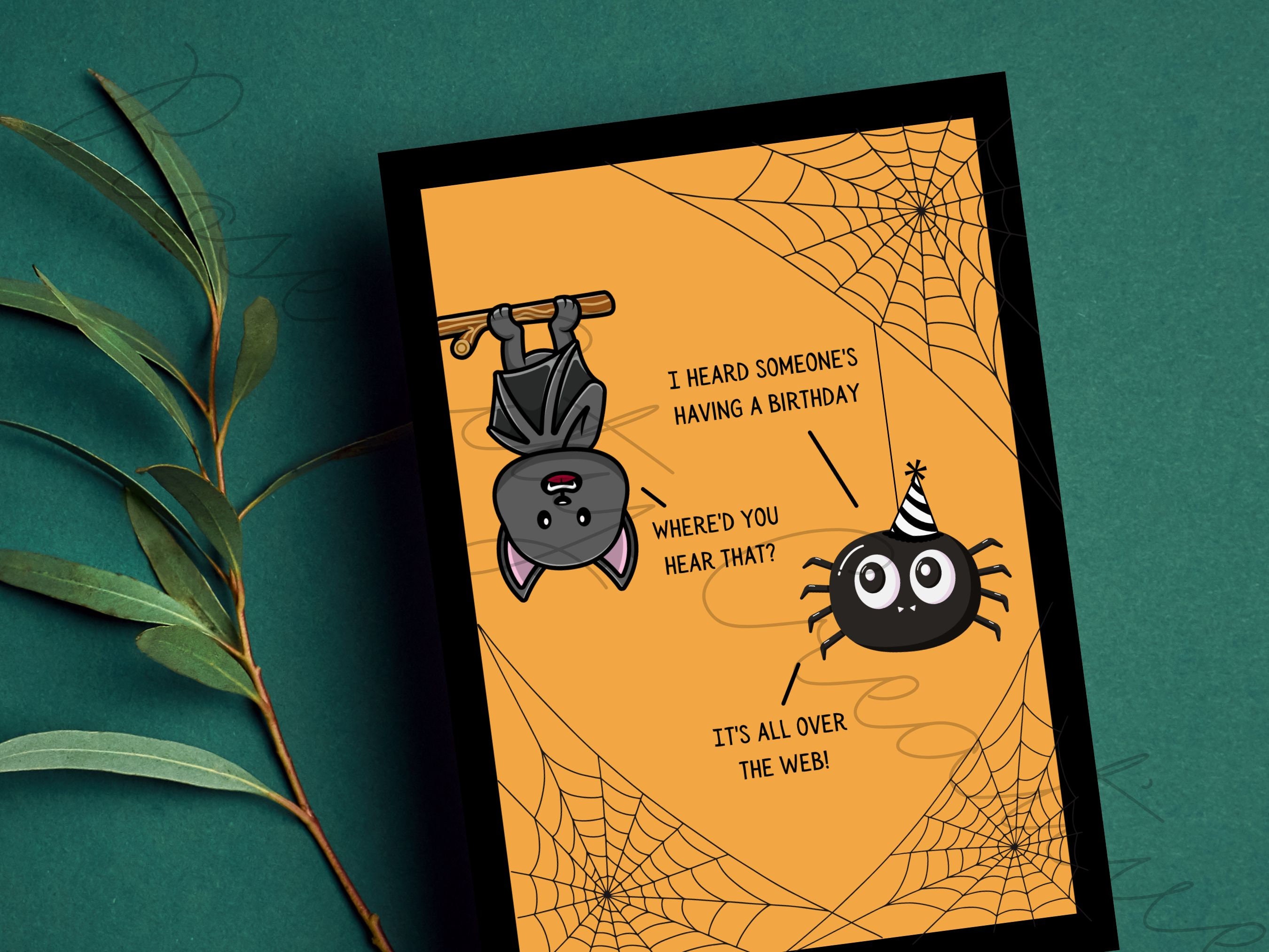 Funny Halloween Happy Birthday Printable Card October - Etsy