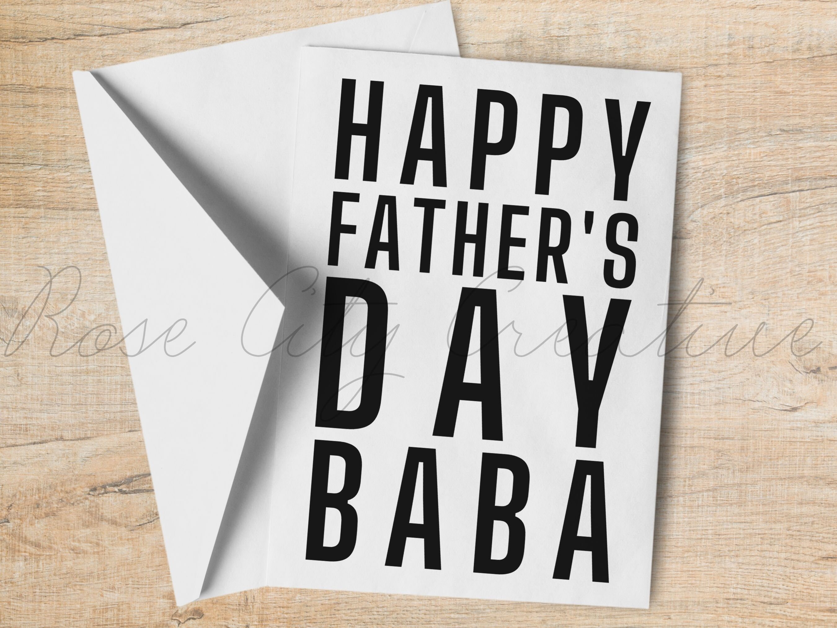 Father's Day Card for Baba, Happy Father's Day Baba, From Kids, From ...