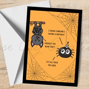 Funny Halloween Happy Birthday Printable Card October - Etsy