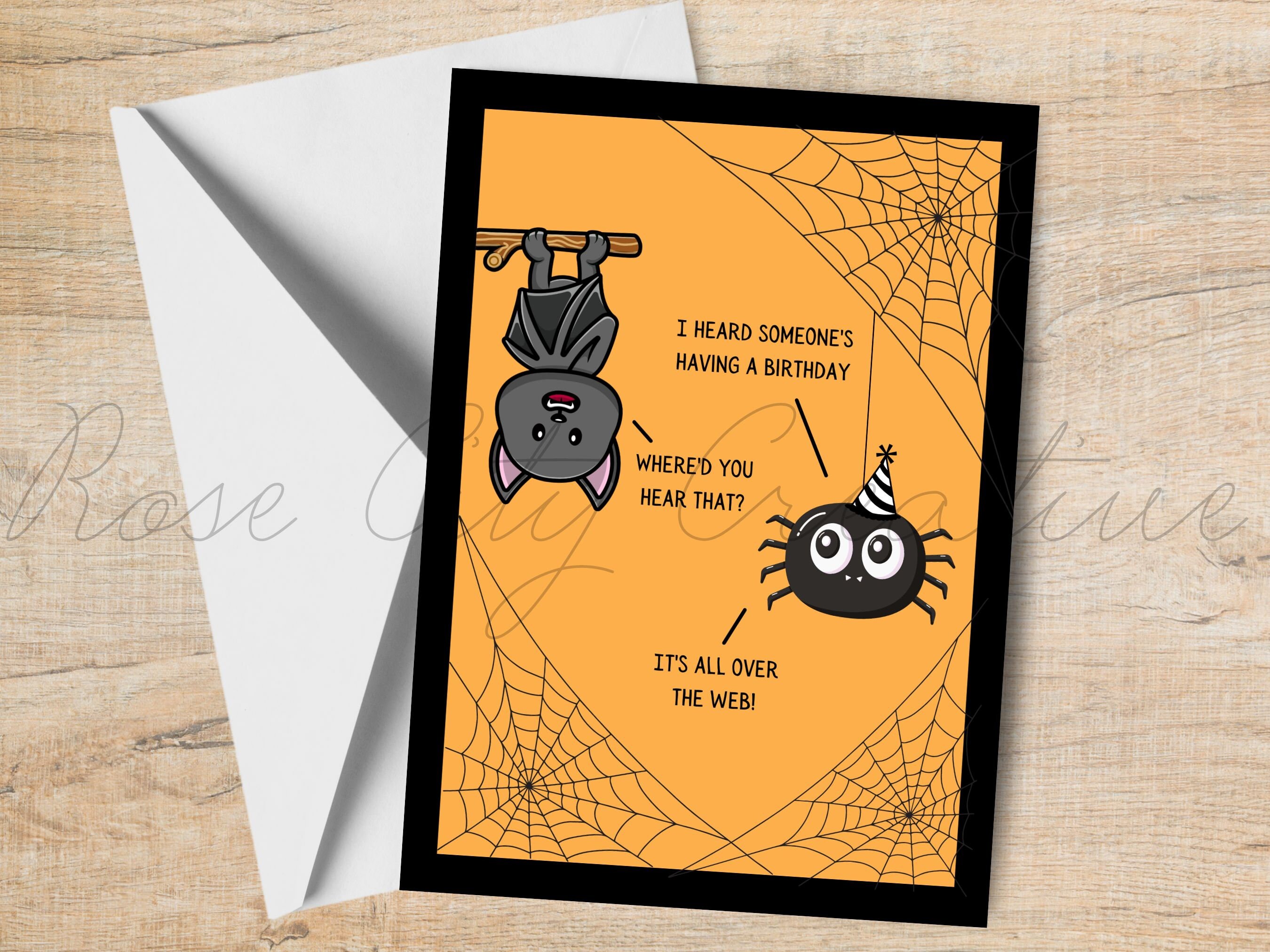 Funny Halloween Happy Birthday Printable Card October - Etsy