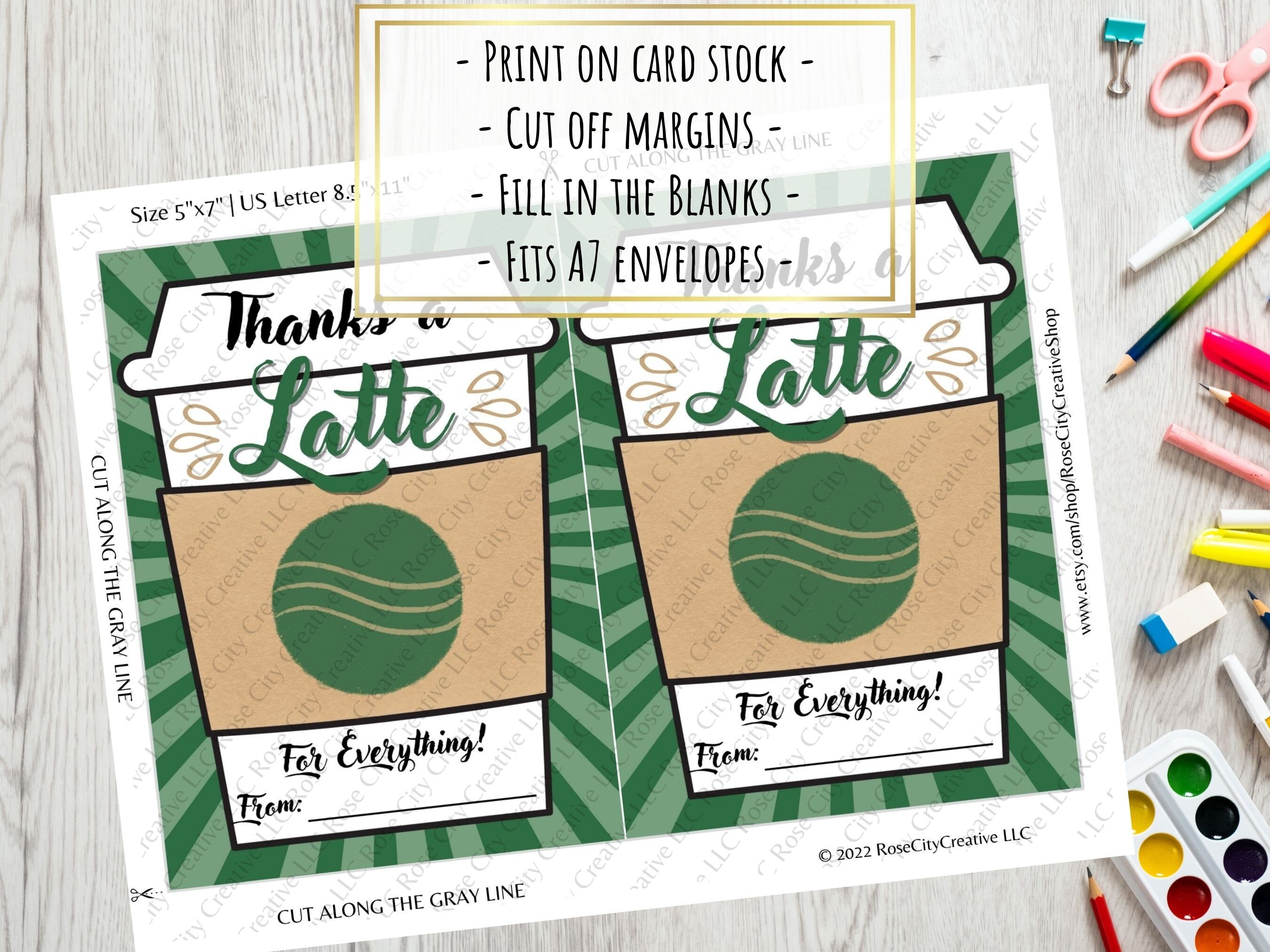 Printable Coffee Gift Card Holder, Staff Appreciation, Employee ...