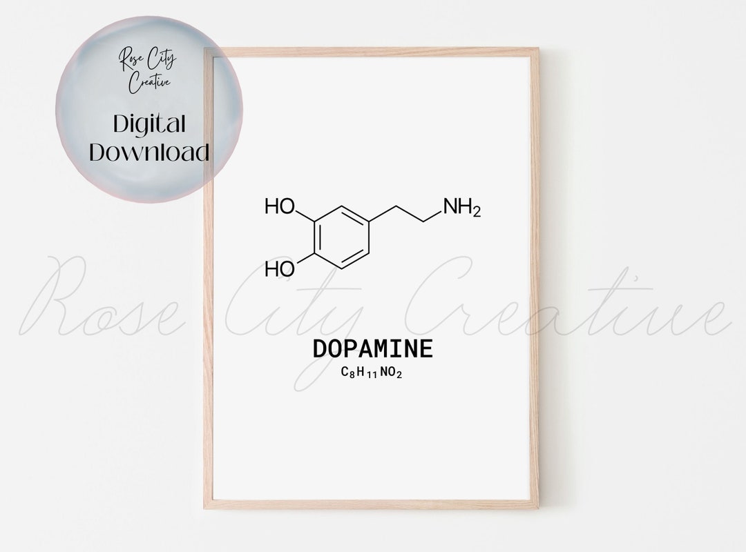 Printable Molecule Art, Dopamine Molecule, Happy Molecule, Happiness ...