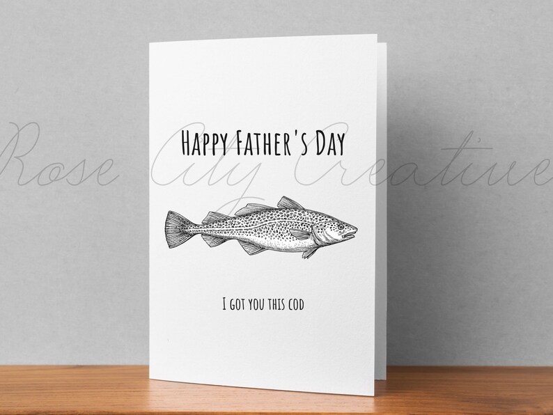 Funny Father's Day Card Printable Card Fish Pun Card for - Etsy