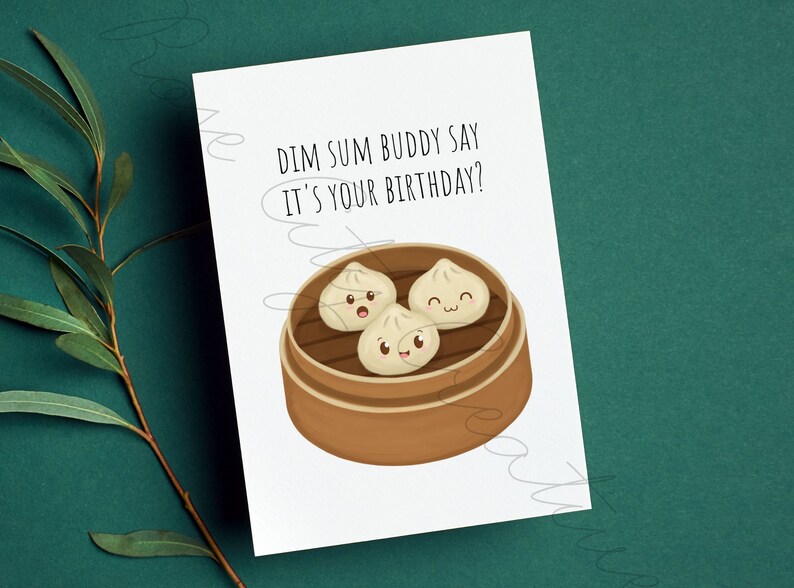 Dim Sum Birthday Card Printable Funny Birthday Card Food - Etsy