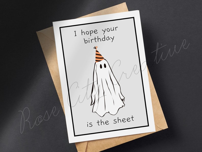 Printable Halloween Funny Birthday Card, Funny Ghost Birthday Card ...