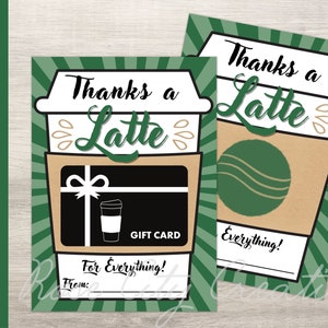 Printable Coffee Gift Card Holder, Staff Appreciation, Employee ...