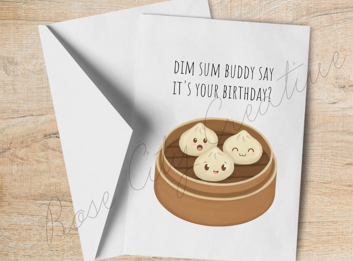 Dim Sum Birthday Card Printable Funny Birthday Card Food - Etsy