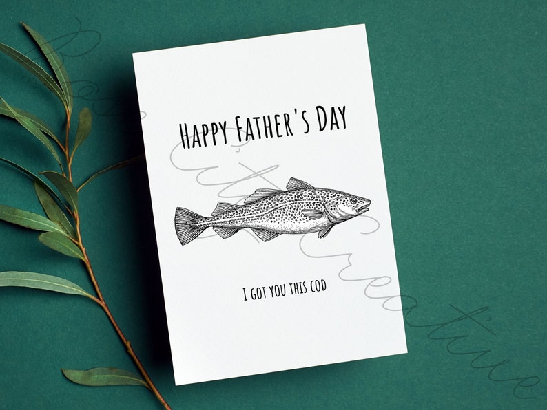 Funny Father's Day Card Printable Card Fish Pun Card for - Etsy