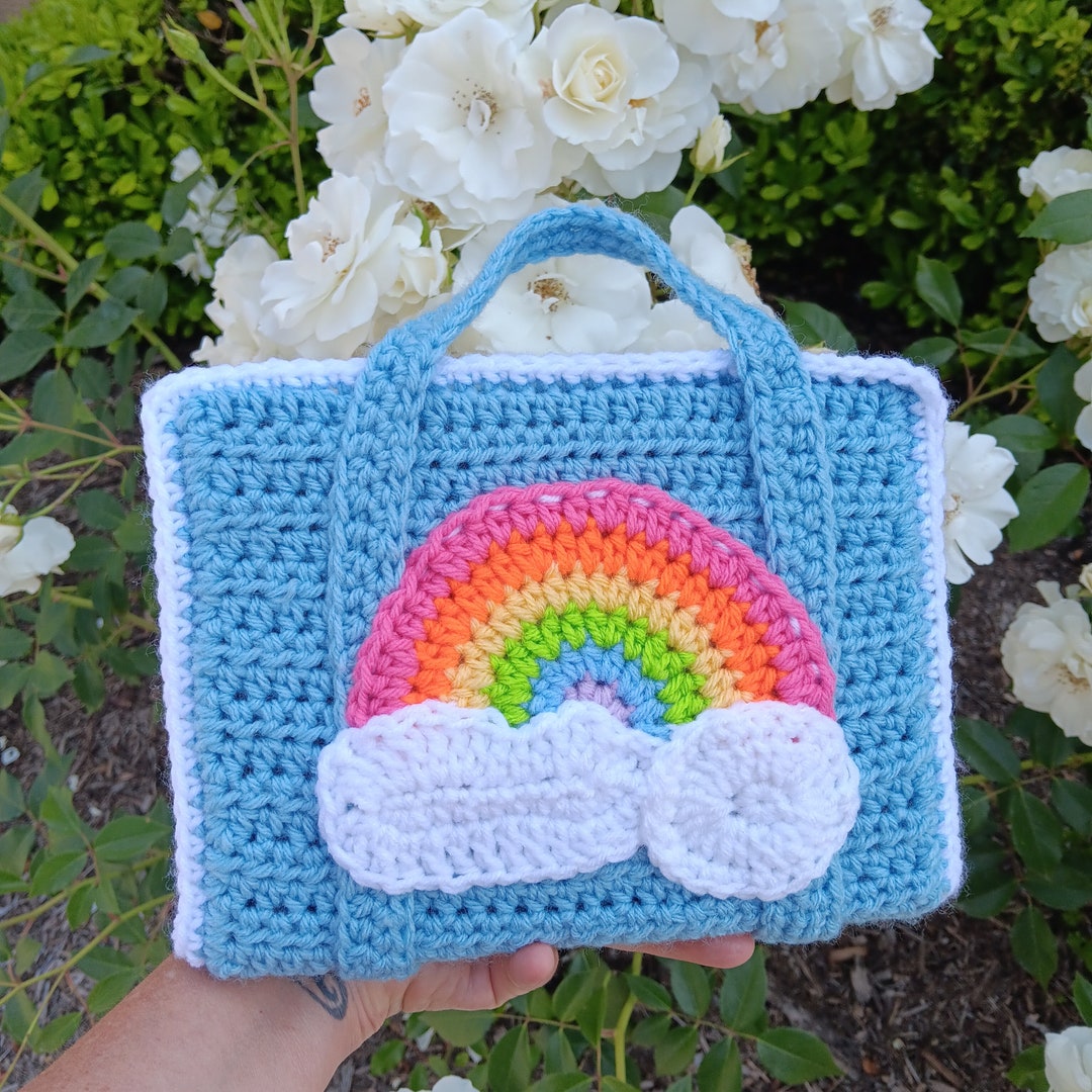 Rainbow Crochet Bible Cover With Handles Gift Book Cover for Jesus ...