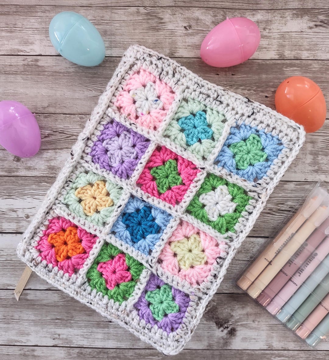 Granny Square Bible Cover Crochet Book Cover Handmade Christian Gift ...