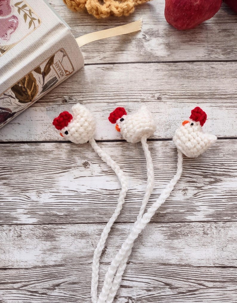 Cottagecore Chicken Bookmarks Crochet Chicken Bookmark for Mother's Day ...