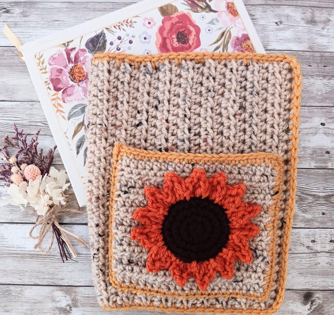 Crochet Bible Cover With Sunflower for Jesus Freak Handmade Christian ...