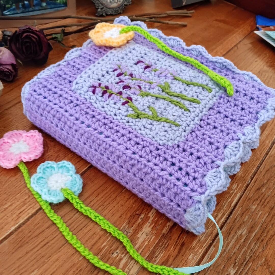 Lavendar Crochet Bible Cover Boho Book Cover for Jesus Freak Christian ...