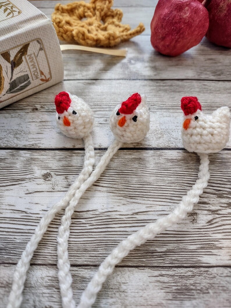 Cottagecore Chicken Bookmarks Crochet Chicken Bookmark for Mother's Day ...