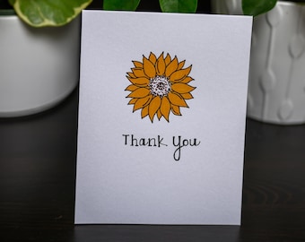 Colourful Sunflower Thank You Card - Etsy