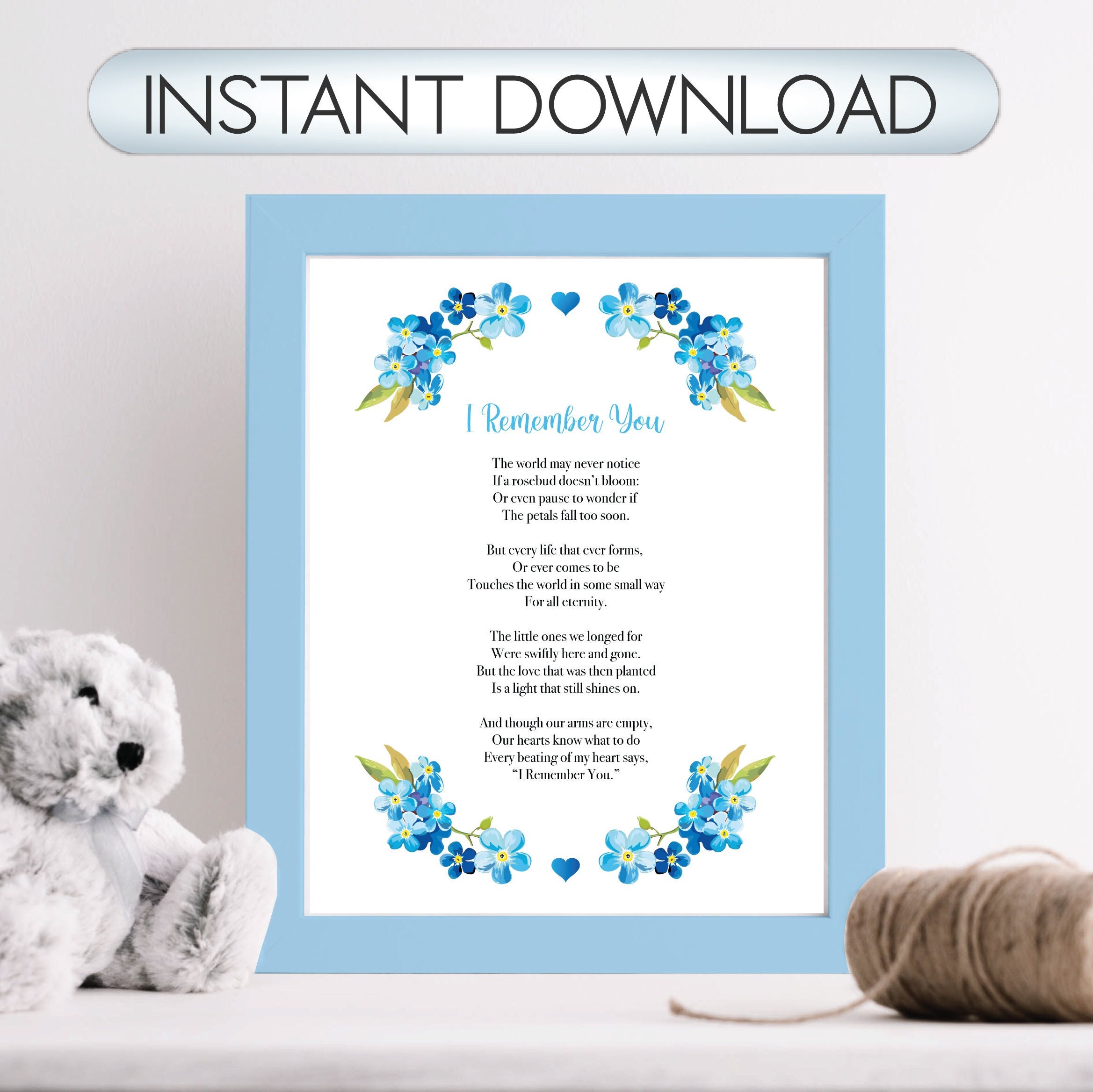 I Remember You Wall Art Poem to Remember Life of a Baby or Child ...